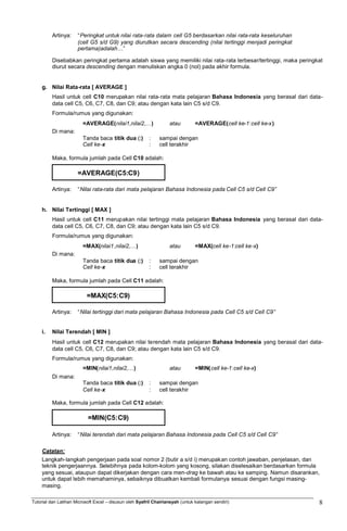 Tutorial microsoft excel-pemula1 | PDF