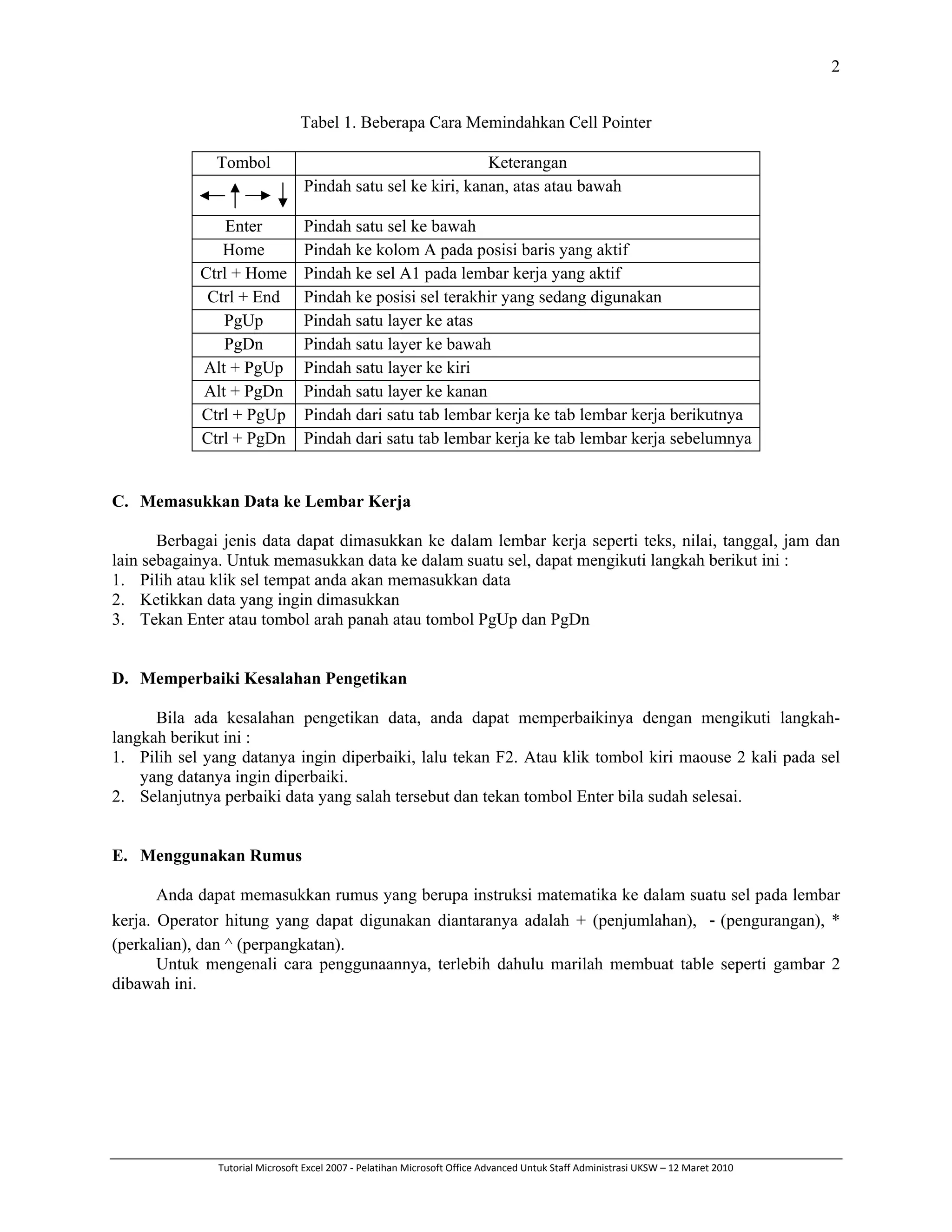 Tutorial Microsoft Excel 2007 Pdf