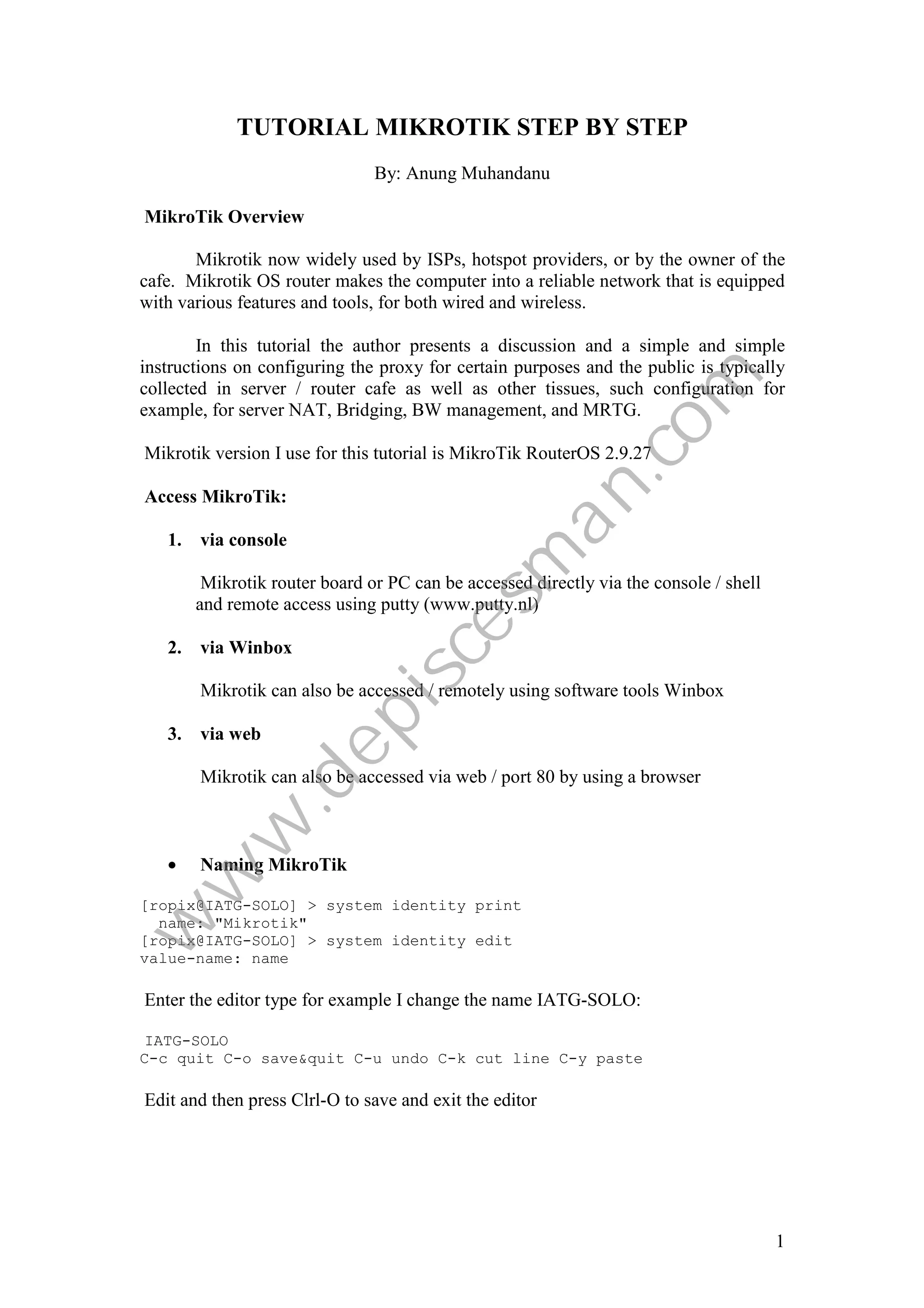 Tutorial mikrotik step by step | PDF