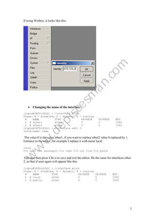 Tutorial mikrotik step by step | PDF