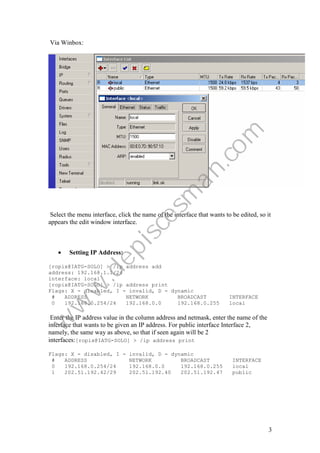 Tutorial mikrotik step by step | PDF