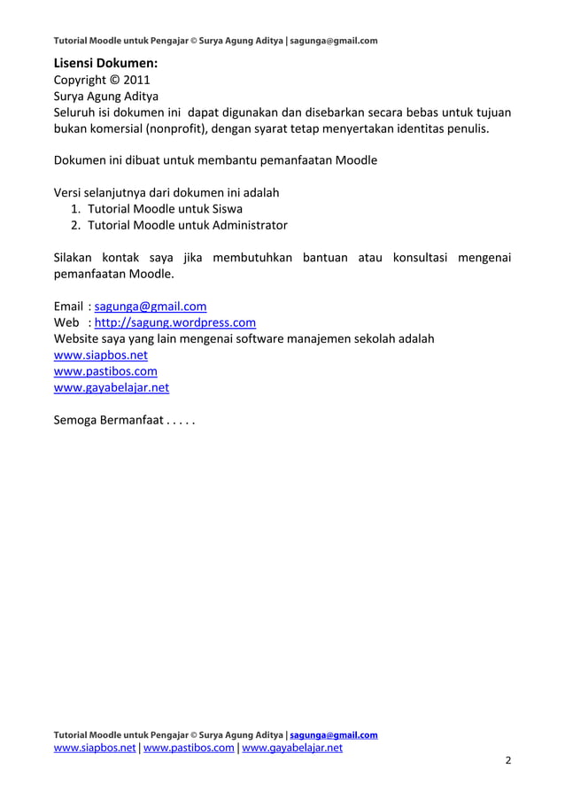 Tutorial moodle untuk pengajar | PDF