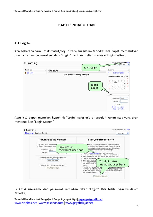 Tutorial moodle untuk pengajar | PDF