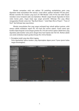 Tutorial motion capture friendly rigging using blender | PDF