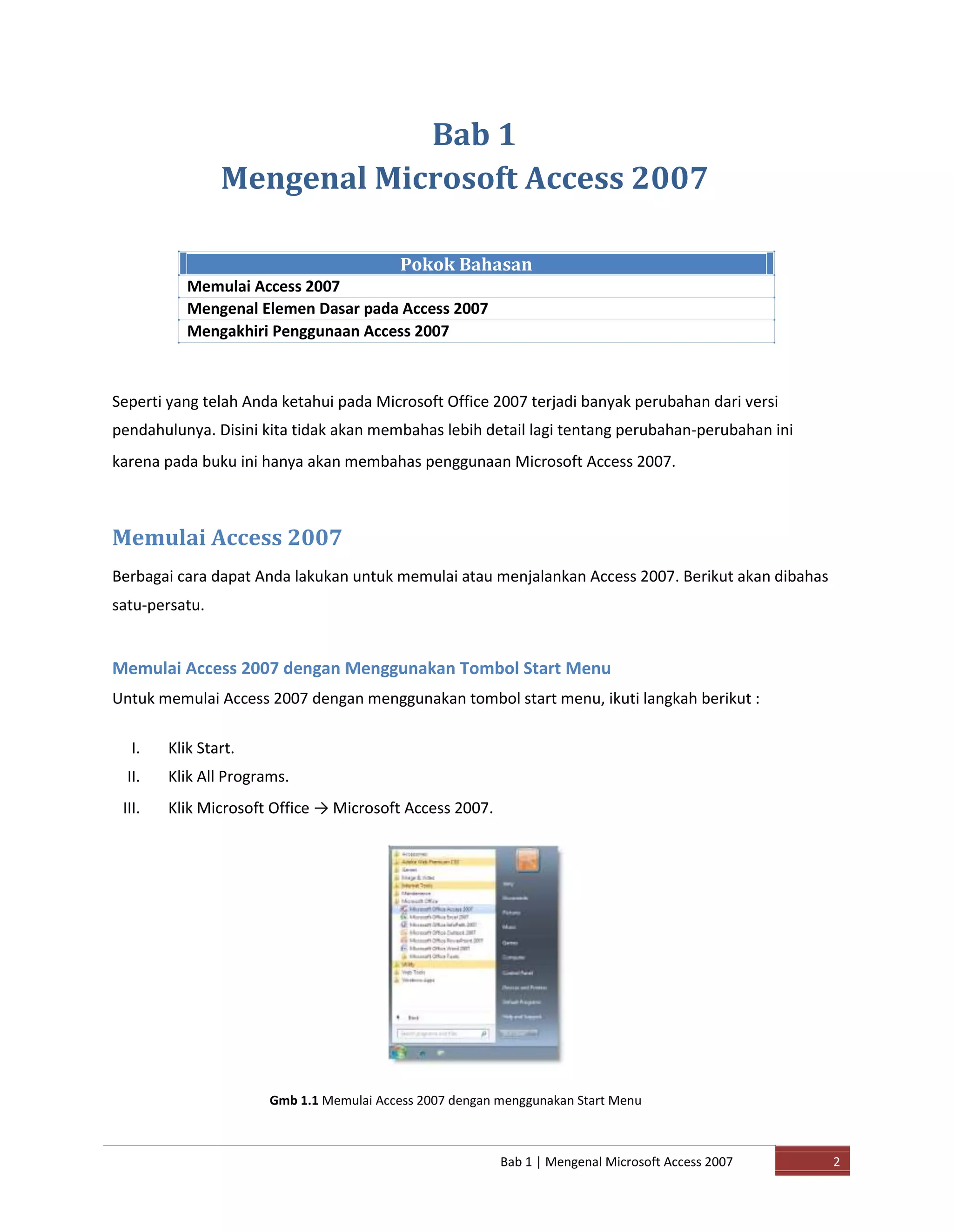 Panduan Ms access 2007 lengkap | DOCX