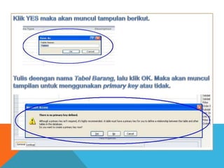 Cara Membuat Table di Ms. Access 2010 | PPT