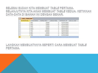Cara Membuat Table di Ms. Access 2010 | PPT