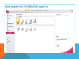 Cara Membuat Table di Ms. Access 2010 | PPT