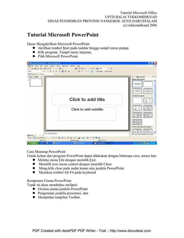Tutorial ms power point 2007 | PDF
