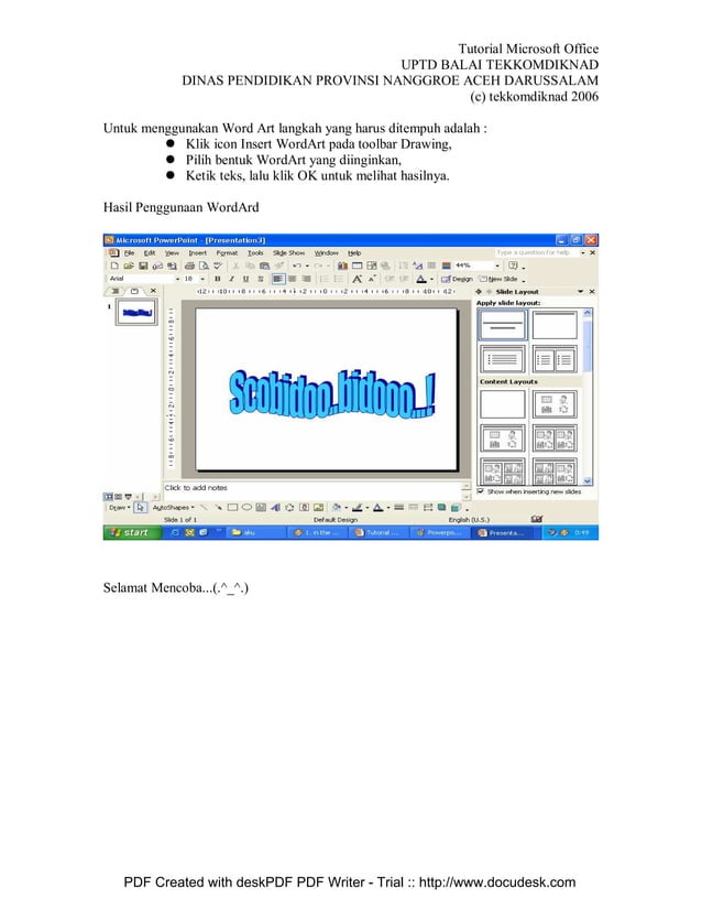 Tutorial ms power point 2007 | PDF