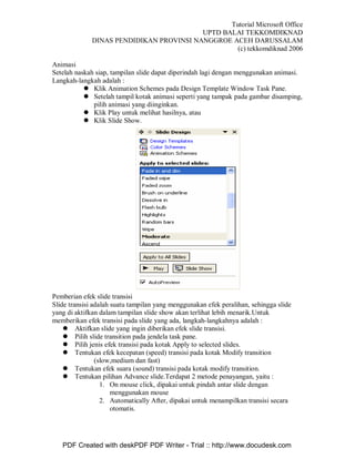 Tutorial ms power point 2007 | PDF