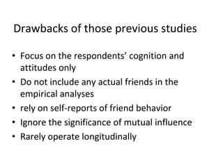 Tutorial mutual influence and adolescent drunkenness | PPT