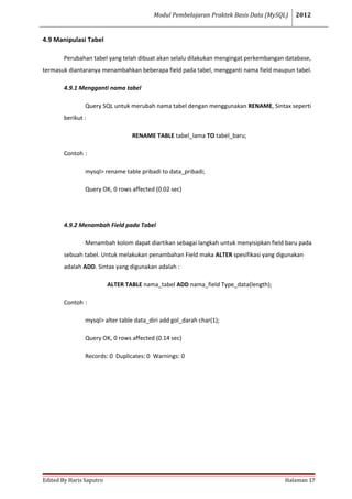 Tutorial my sql | PDF