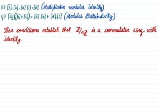 Modular arithmetic and residue classes | PDF
