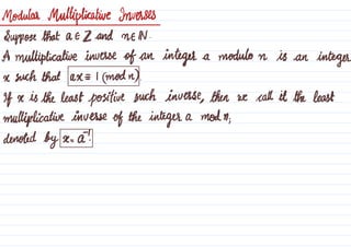 Modular arithmetic and residue classes | PDF