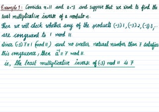 Modular arithmetic and residue classes | PDF