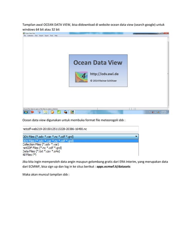 Tutorial Ocean Data View dan Panoply | PDF