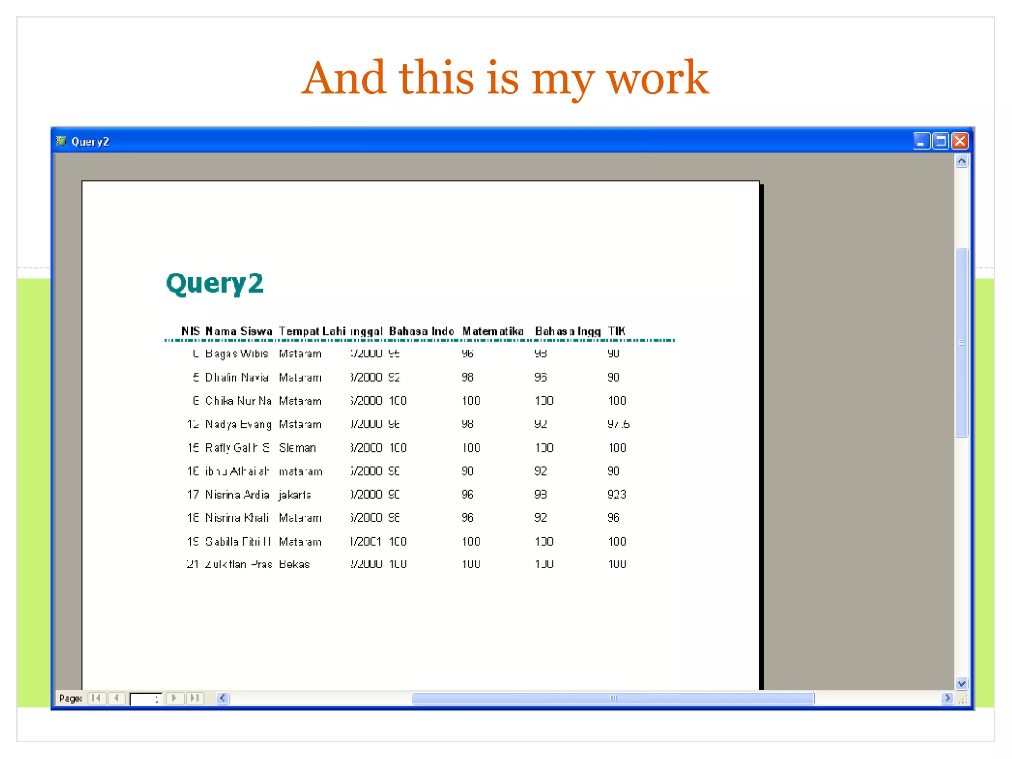 Tutorial of microsoft access 2003 | PPTX
