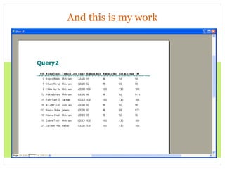 Tutorial of microsoft access 2003 | PPTX