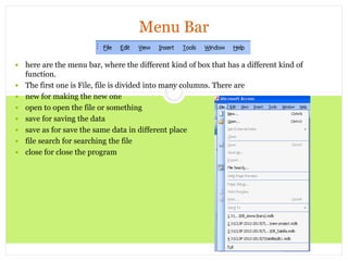 Tutorial of microsoft access 2003 | PPTX | Databases | Computer Software and Applications