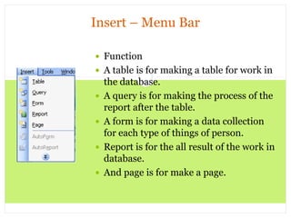 Tutorial of microsoft access 2003 | PPTX