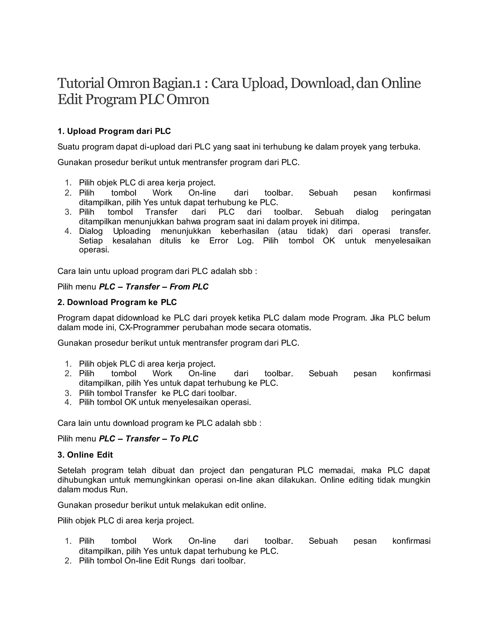 Tutorial omron bagian 1 | PDF