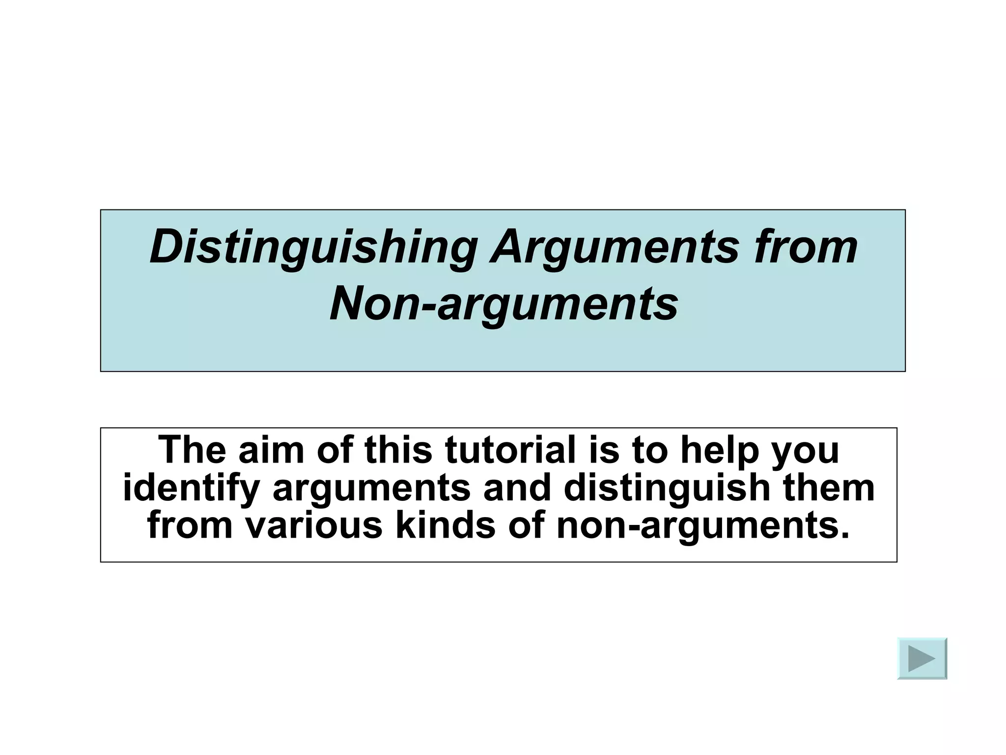Tutorial on arguments premises-conclusions | PPT | Civic affairs | Politics
