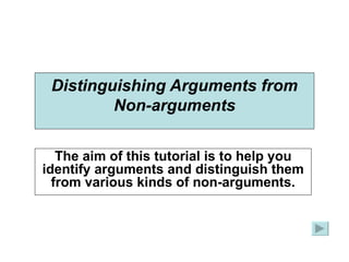 Tutorial on arguments premises-conclusions | PPT