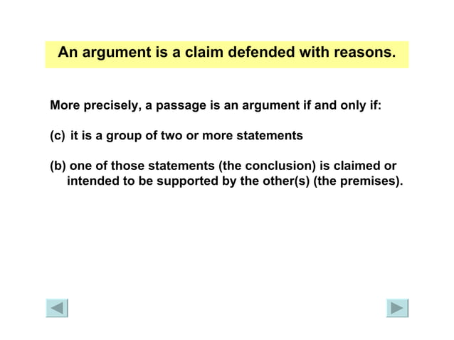 Tutorial on arguments premises-conclusions | PPT | Civic affairs | Politics