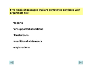 Tutorial on arguments premises-conclusions | PPT