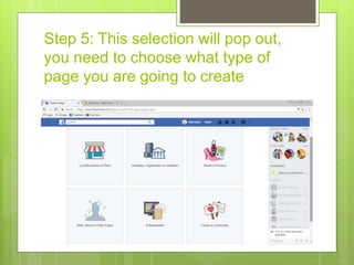 Tutorial on how to create a facebook page | PPTX
