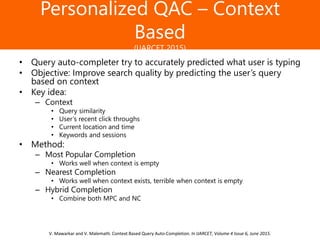 Tutorial on query auto completion | PPT