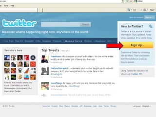 Tutorial on twitter in the lmc | PPT