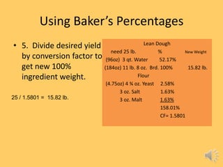 Tutorial on using baker s_percentages | PPTX