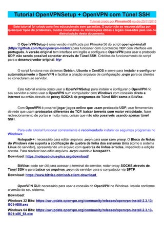 Tutorial open vpn_setup ssh tunel | PDF