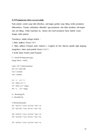 Tutorial operasi geometrik menggunakan octave | PDF