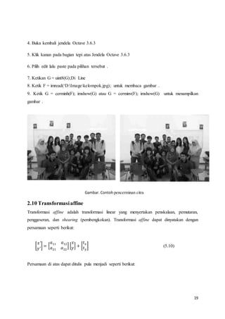 Tutorial operasi geometrik menggunakan octave | PDF