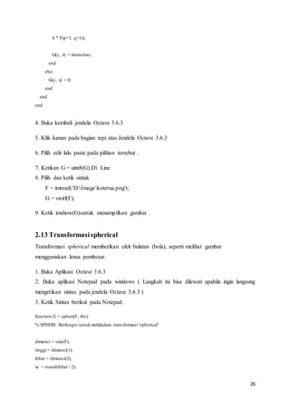 Tutorial operasi geometrik menggunakan octave | PDF