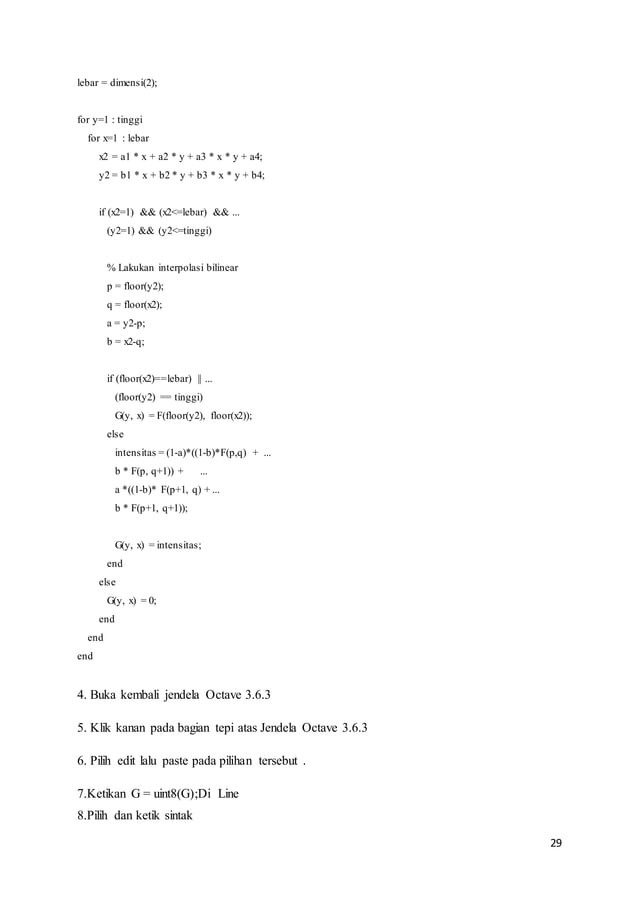 Tutorial operasi geometrik menggunakan octave | PDF
