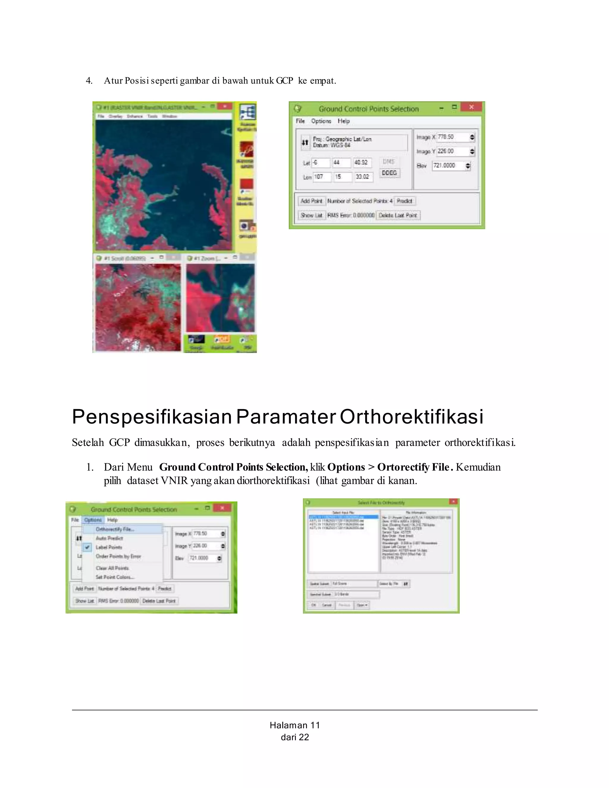 Tutorial ASTER Imagery Orthorectification Using ENVI Software | DOCX