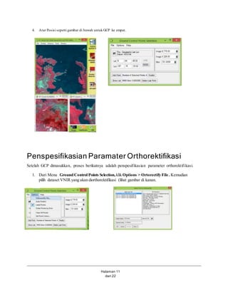Tutorial ASTER Imagery Orthorectification Using ENVI Software | DOCX