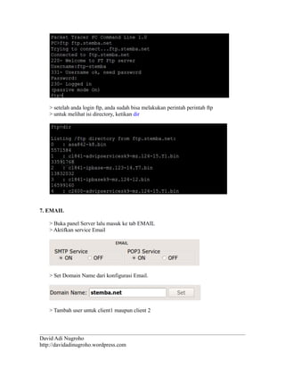 Tutorial Packet Tracer NAT DHCP DNS Web Server FTP Email NTP SSH TELNET | PDF