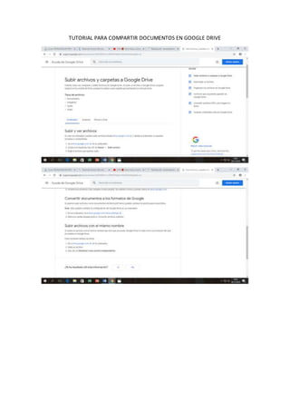 Tutorial para compartir documentos en google drive | PDF