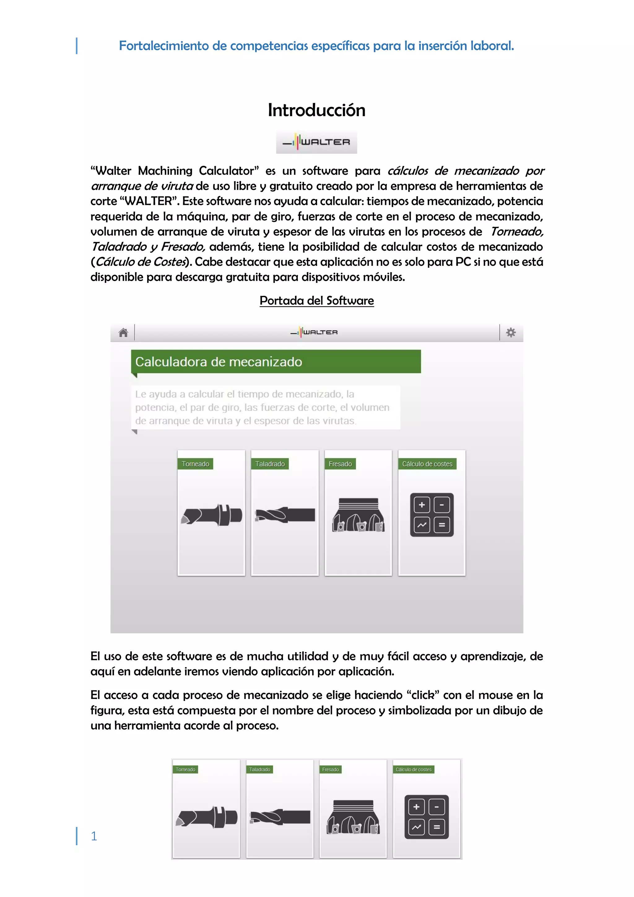 Tutorial para el uso del software walter (Calculadora de Mecanizado) | PDF
