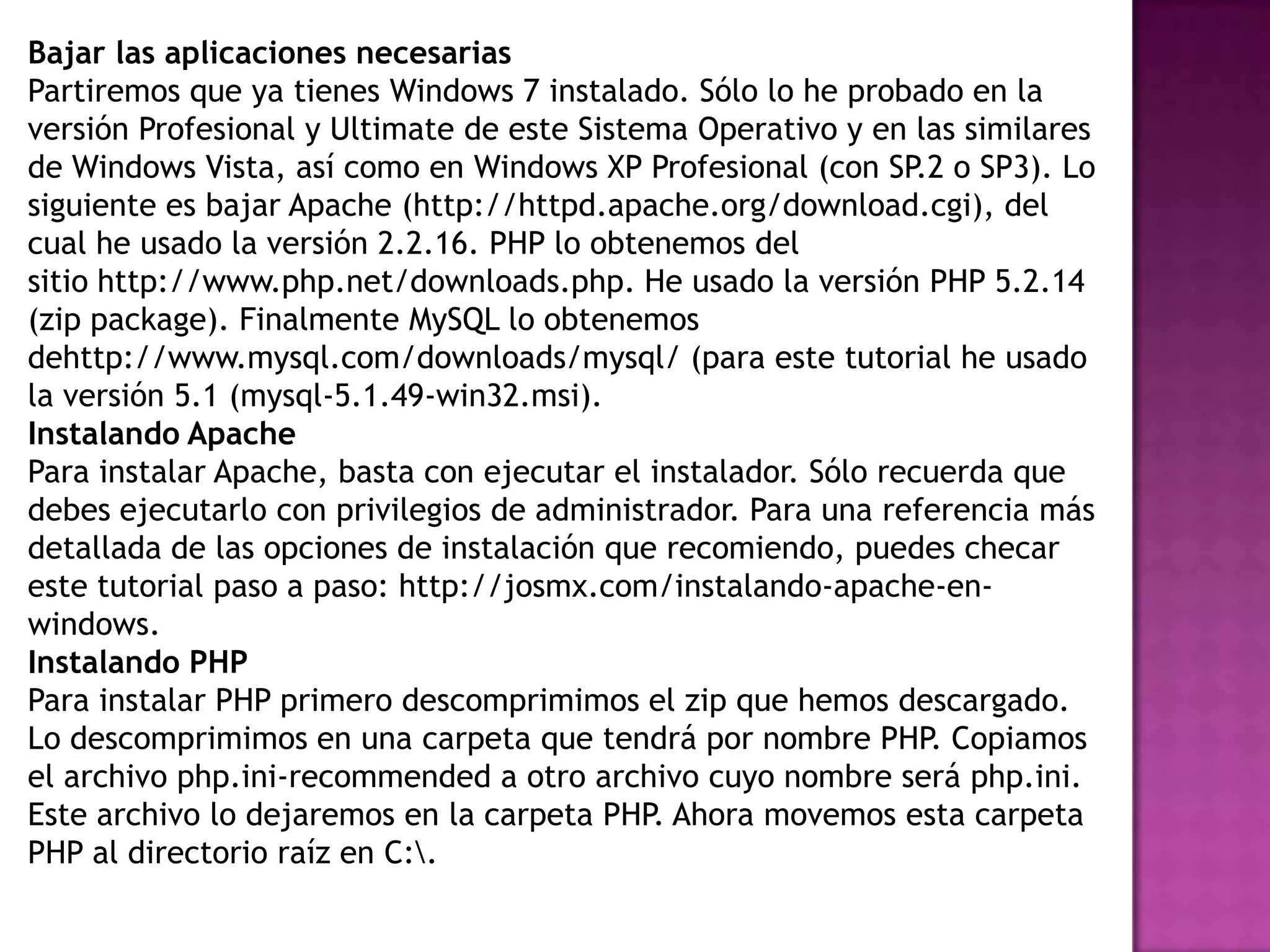 Tutorial Para Instalar Apache Php My Sql Ppt