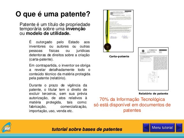 Tutorial de Bases de Patentes versao 2016