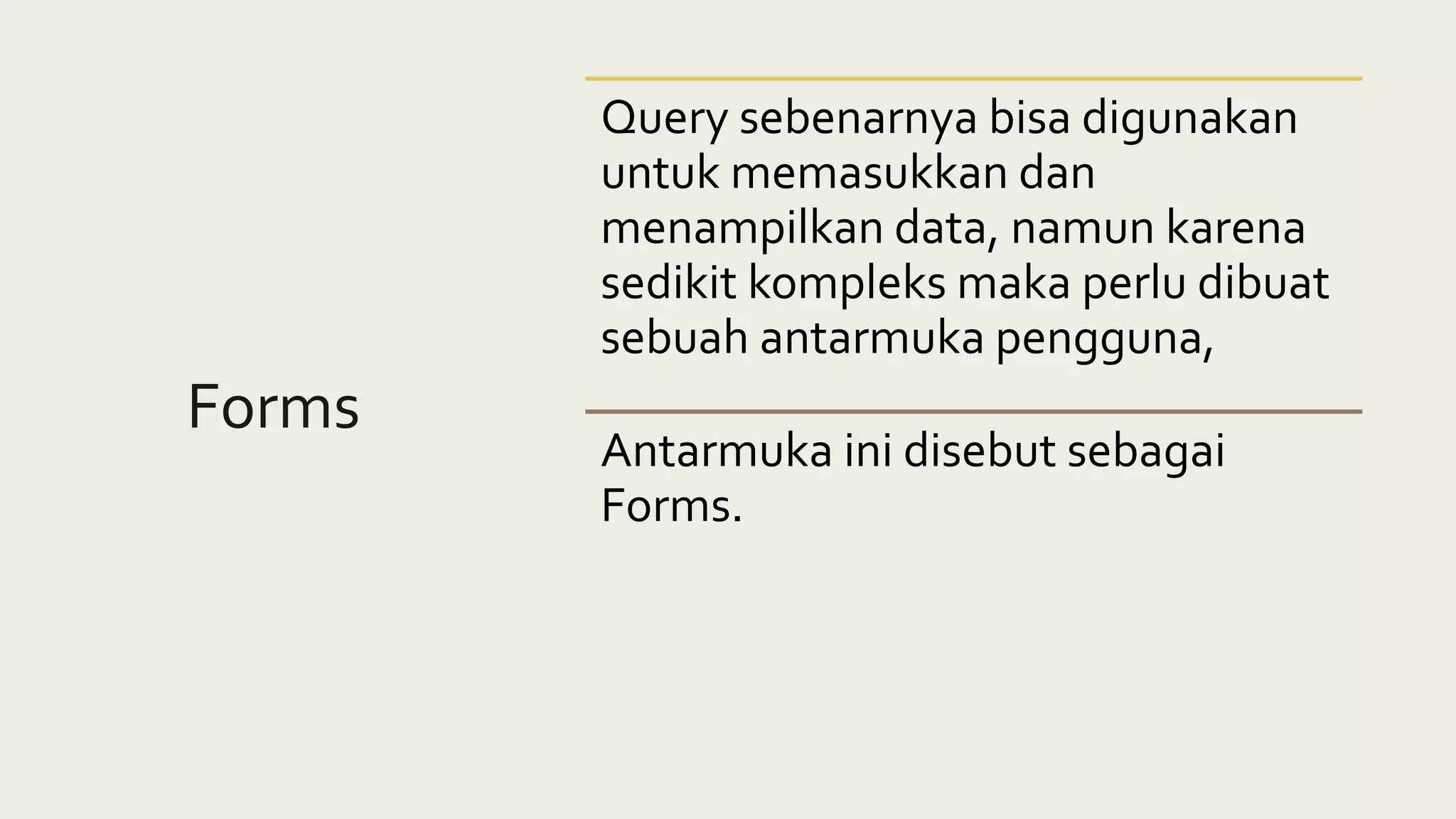 Tutorial pembuatan database sederhana | PPTX