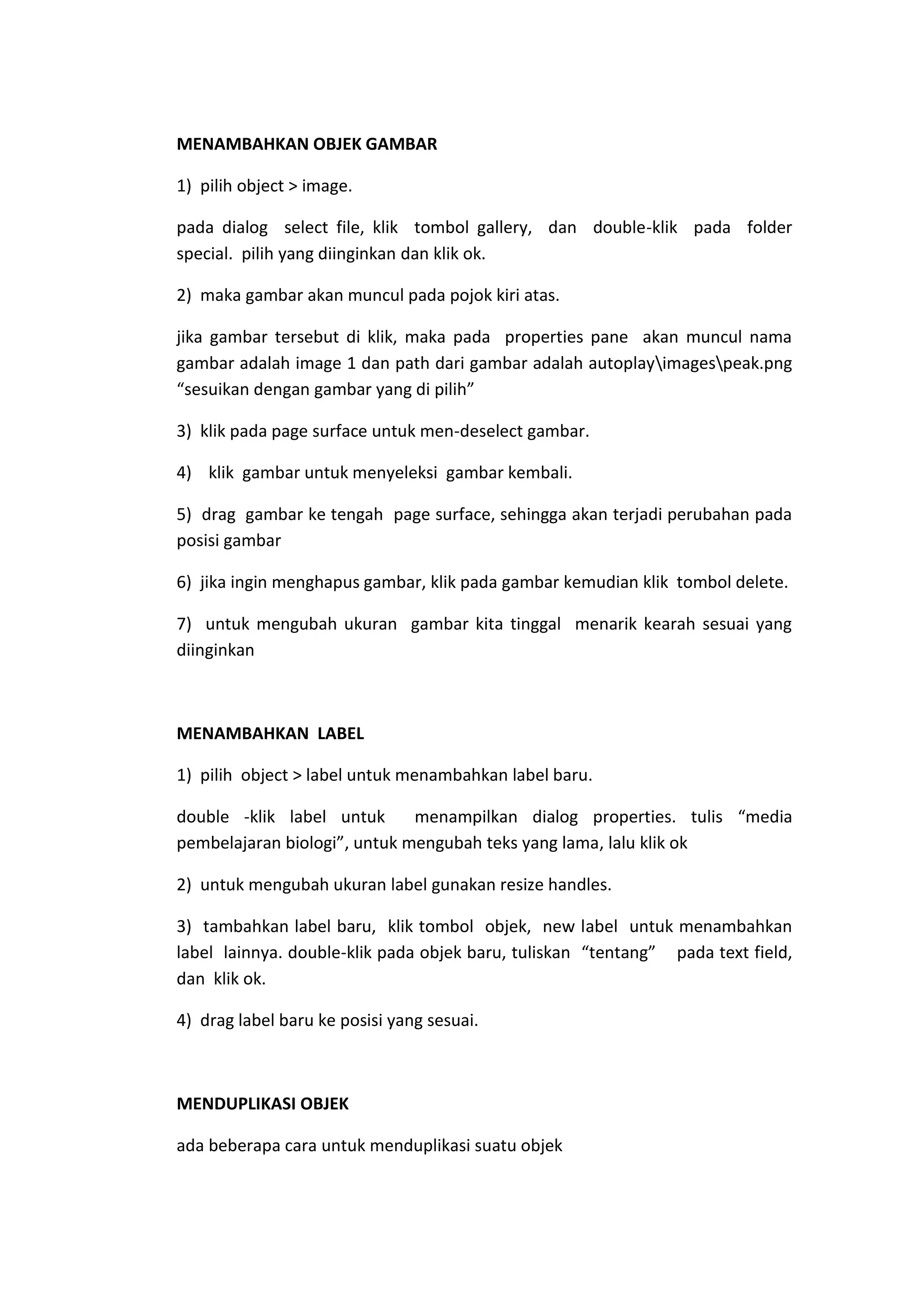 Tutorial pembuatan media pembelajaran dengan menggunakan autoplay | PDF