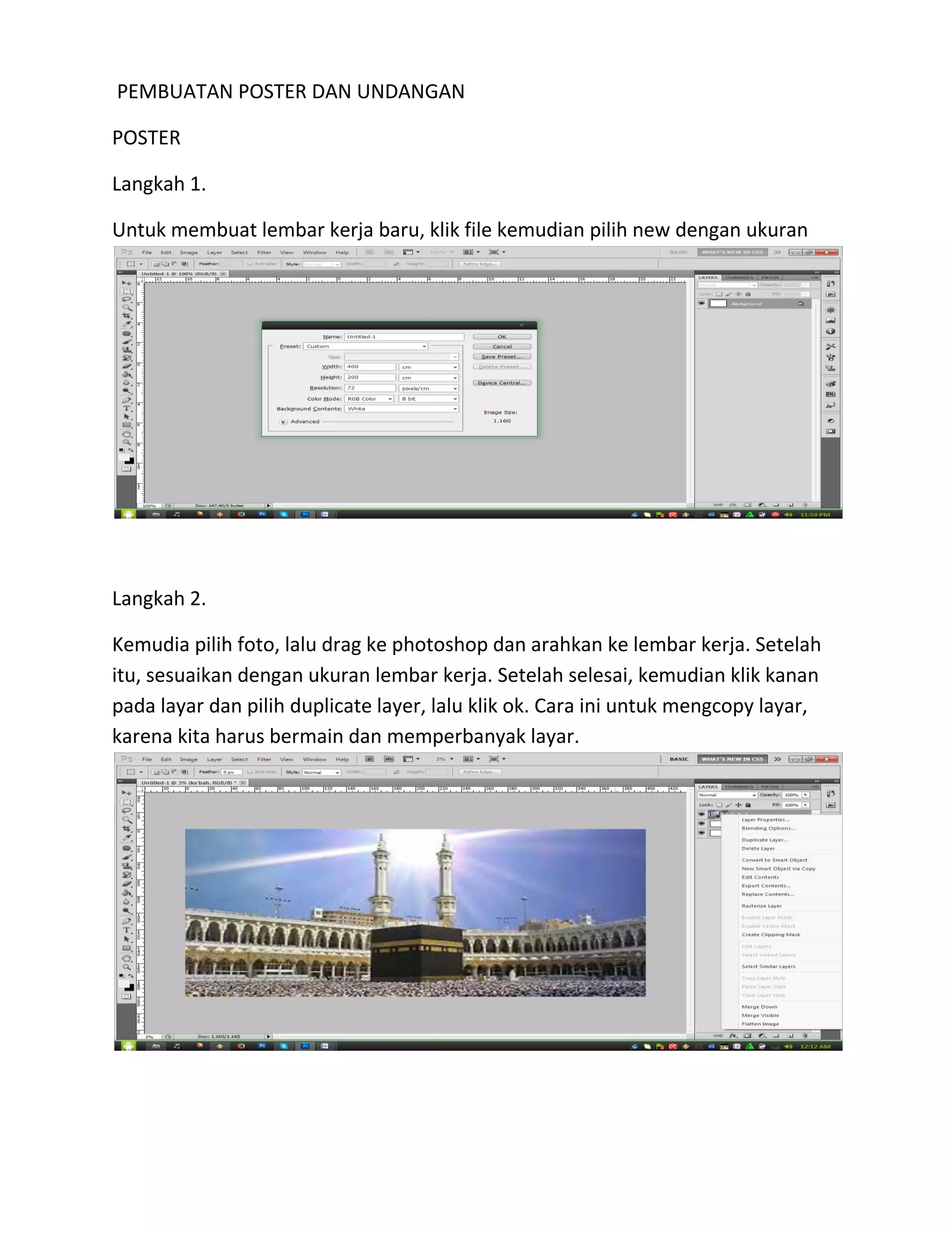 Tutorial pembuatan poster | PDF