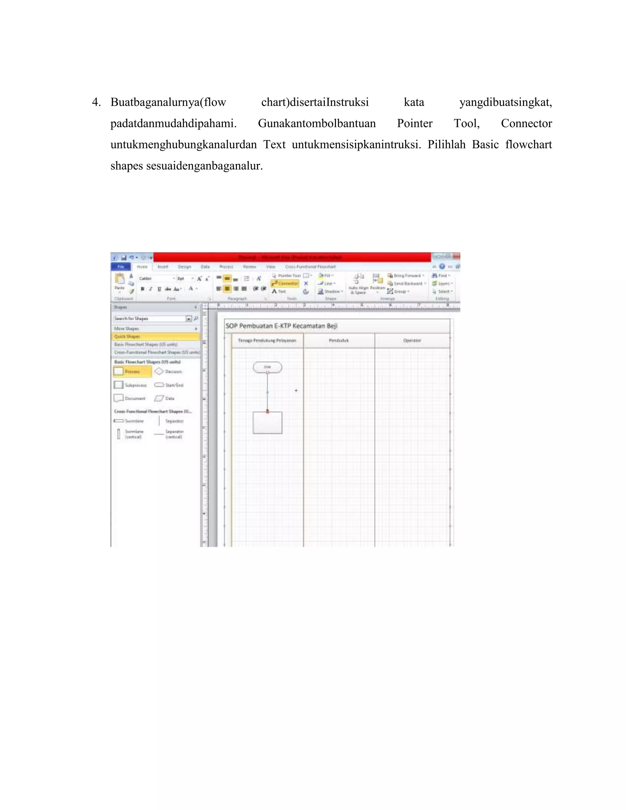 Tutorial pembuatan sop dengan menggunakan moscrosoft visio | DOCX